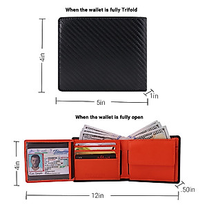Baggourie RFID Trifold Leather Wallet (Red)