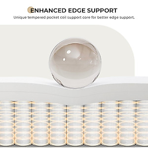 Sweetnight California King Mattress - 12 Inch California King Size Hybrid Mattress, California King Bed Mattress with Pocketed Coils for Motion Isolation & Pressure Relief, Nimbus