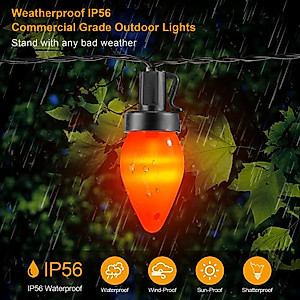 RECESKY C7 Halloween String Lights - 50 LED 24Ft Smooth Bulb Orange Purple Lights with Timing Function - Extendable 8 Modes Halloween Lighting for Indoor Lawn House Halloween Party Decorations