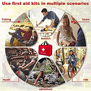 240 Piece First Aid Kit Bag All Purpose Emergency Survival Home Car Office College Dorm Room Travel Camping Outdoor Boating Essential Medical Bag