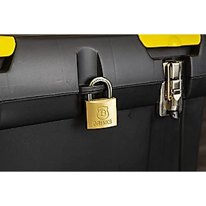 BRINKS - 40mm Solid Brass Keyed Padlock with 7/8” Shackle Clearance - Chrome Plated With Hardened Steel Shackle
