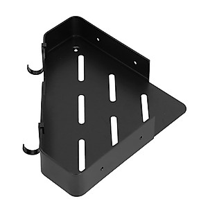 Hilitand Bathroom Corner Rack, Wall Mounted EuropeanStyle Black Space Aluminum Shower Corner Shelf Single Layer Storage Rack for Bathroom, Shelf Baskets