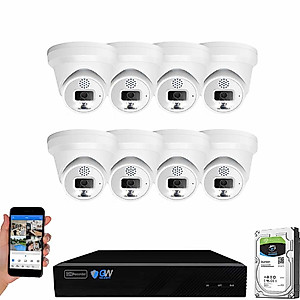 Gw Security 16 Channel Nvr 8mp 4k Security Camera System - 8 x 8mp Human Vehicle Smart Ai Detection Outdoor Indoor Poe Ip Full Time Color Night Vision Turret Camera