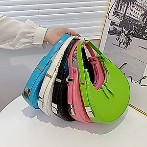 Women Hobo Bag Cute PU Leather Tote Bag Handbag Underarm Moon Shoulder Bag Party Wedding Evening Bag Clutch Purse