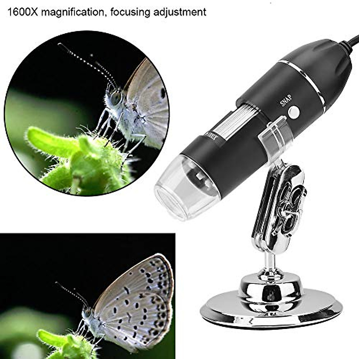 USB Microscope, 50X-500X 0.3MP LED Microscope USB Magnifier for Computer with Holder for Industrial PCB Checking,Jewelry Appraisal,Detecting, etc