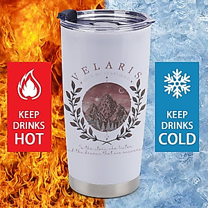 Velaris City Of Starlight Tumbler Acotar The Night Court Bookish 20 Oz Stainless Steel Insulated Tumblers with Lid And Straw Bookish Acotar Travel Coffee Mug Gifts