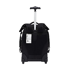 Travelers Club Rolling Backpack, Black, 18-Inch