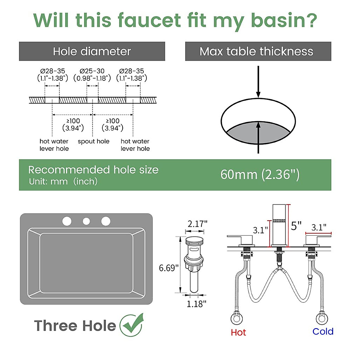 Matte Black Bathroom Faucets for Sink 3 Hole Widespread Waterfall Vanity Faucets Basin Faucet with Pop-Up Drain 8 inch Bathroom Lavatory Faucet