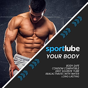 Sportlube Double Play Premium Water-Based Personal Lubricant 8oz Tube - Intimate Sex Lube for Men, Women, & Couples - Natural Feel, Silky Smooth, Non-Staining