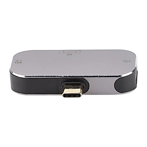 Shanrya Type C Adapter, 3 in 1 Design High Definition Resolution USB C Hub Lightweight Portable for for OS X for