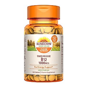 Sundown Timed Release Vitamin B12 1000 mcg, Supports Nervous System And Cellular Energy Health, 120 Tablets