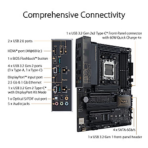 ASUS ProArt B650-CREATOR AMD B650 AM5 Ryzen™ Desktop 9000 8000 and 7000 ATX motherboard, 12+2 power stages (60A), PCIe® 5.0 ready, DDR5, 2.5Gb & 1Gb LAN, USB-C DisplayPort™, 3x M.2 slot, USB4® support