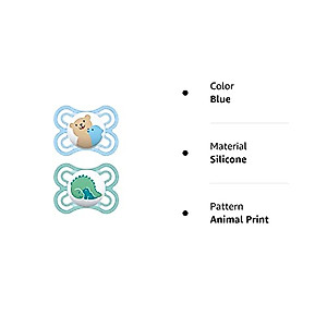 MAM Perfect Baby Pacifier, Patented Nipple, Developed with Pediatric Dentists & Orthodontists, Boy, 0-6 (Pack of 2)