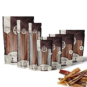 GREATER WILD Beef Bully Sticks Dog Treats, 5 6" Sticks - Single Ingredient, All Natural, Long Lasting Dog Chews for Large and Small Dogs - 100% Digestible