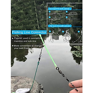 Facikono Fishing Barrel Swivels Set, 210pcs Rolling Bearing Snap Connector for Saltwater Freshwater Fishing