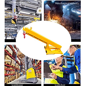 BREVELTION 6600LB Forklift Mobile Crane, Lifting Forklift Extension Attachments Jib Boom Crane, W/Telescopic Boom 63"-98", for Forklift Towing Handling