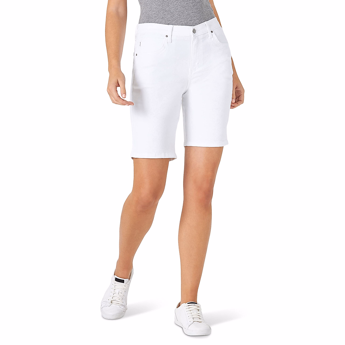 Lee Women's Relaxed Fit Bermuda Short, White, 8