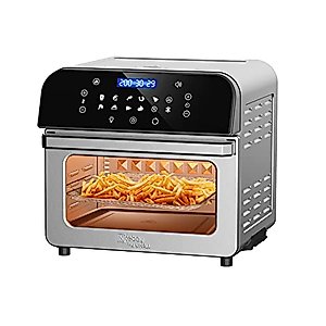 Air Fryer Oven,Whall 12QT 12-in-1 Air Fryer Convection Oven,Rotisserie,Roast,Bake,Dehydrate,12 Cooking Presets,Digital Touchscreen,Stainless Steel,with Accessories&Recipes