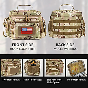 ATRIPACK Tactical Lunch Bag Medium Size (Camp-Brown) & Tactical Pencil Case for Men Women Teens Boys Girls (Brown)
