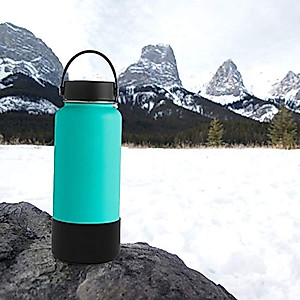 Flaskars Protective Silicone Boot for 12oz - 40 oz Hydro Sport Water Bottles Flask Anti-Slip Bottom Sleeve Cover (Fits 32 oz and 40 oz Bottles, Black)