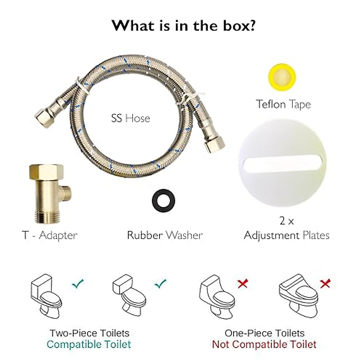 BIDETbidet Left/Right Reversible FRESH WATER Non-Electric Ultra-Slim Toilet Attachment, Ability to SWITCH between Right/Left Hand Side Control with Dual Nozzle Hinged Design, Hassle-Free Installation