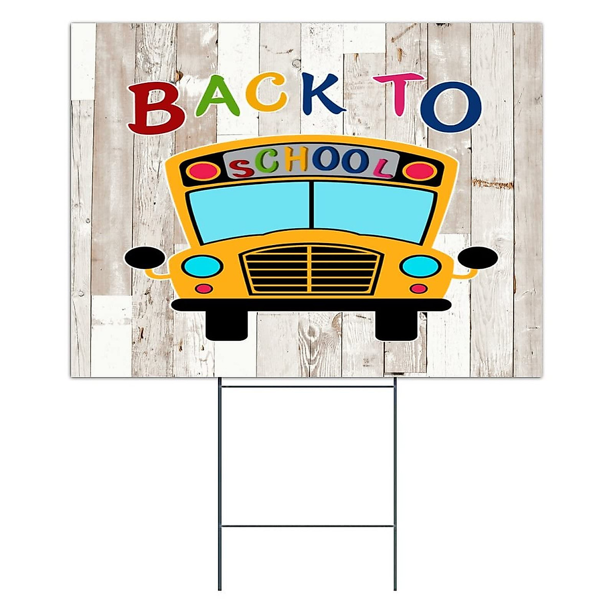 Back to School Lawn Sign Lawn Yard Decorations for Businesses 18x24 Inch Funny Lawn Signs with Stakes Preschool Kindergarten 1st Grade Corrugated Plastic Lawn Signs with Stakes for Rent House