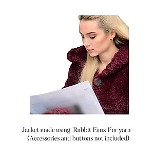 2PK Rabbit Faux Fur Yarn, Chunky Fluffy for Knit and Crochet, Perfect for Toys, 200g, 130m (Brown/White)