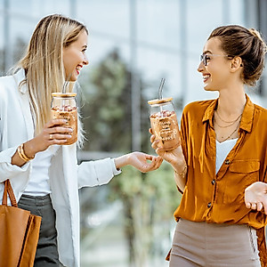 Hoolerry 9 Pcs Thank You Gifts for Women 16oz Glass Cup Motivational Pouch Employee Appreciation Keychain for Coworkers(Rainbow)