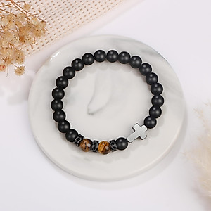 JoycuFF 30th Birthday Gifts for Him, 30th Birthday Decorations for Men, 30 Year Old Birthday Gifts for Men, Happy Birthday Gifts for 30 Year Old Male Cross Bracelet for Men