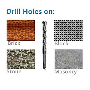 25PCS, 7/16" x 6", SDS Plus Drill Bits, Rotary Drill Bit, Masonry Drill bit Set, SDS+ Hammer Bits