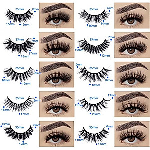 FARRED Wholesale Fluffy Dramatic Bulk Lashes Mix 10 Styles 30 pairs Pack Individual Box 10-18mm Volume Faux Mink Eyelash Thick 8D Fake Lash Short Natural Look Wispy Eyelashes (style i-30 pairs)