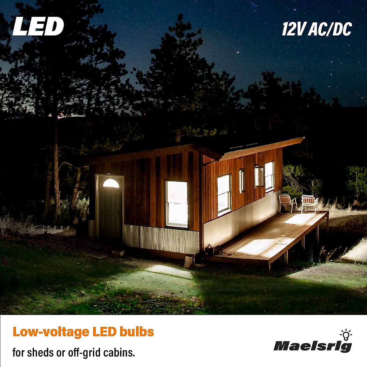 LED 12V Light Bulb, 100W Equivalent, Daylight White 5000K, 13W 1200 Lumens, 12 Volt AC/DC, Non-Dimmable E26 Base, Low Voltage Light Bulbs for Boat, RV, Shed, Off Grid Cabin, and Solar Power, 4-Pack