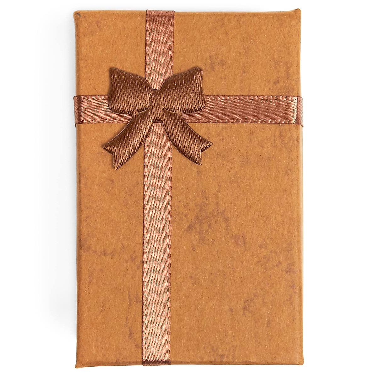 Jewelry Gift Box Set with Lids and Ribbon Bows (Brown, 2 x 3 x 1 In, 16 Pack)