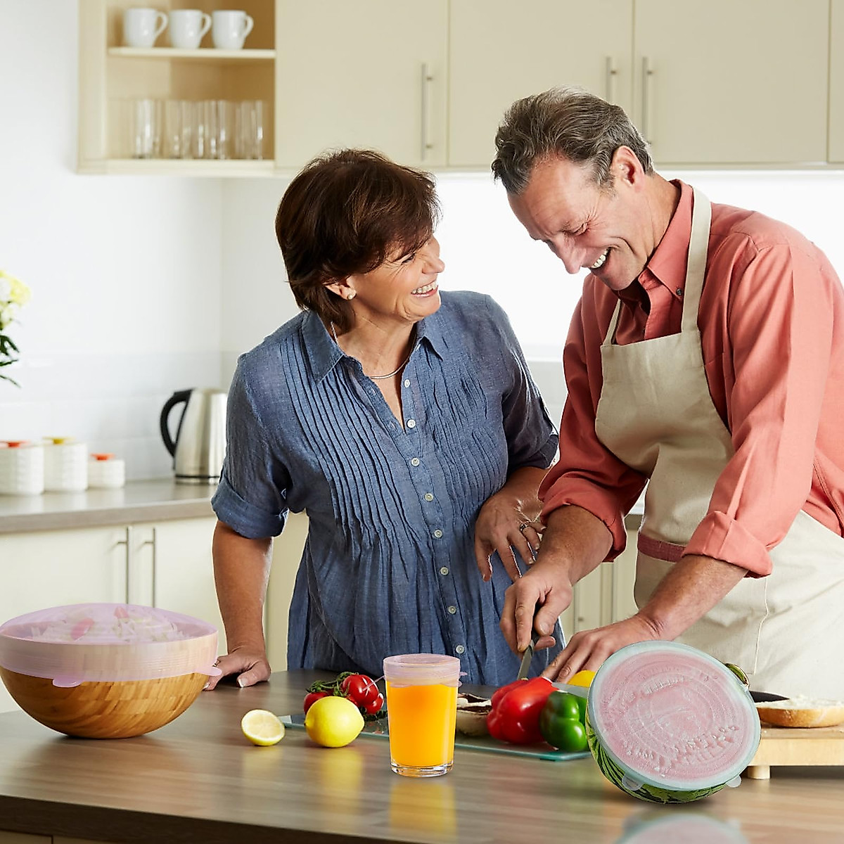 KVK Silicone Stretch Lids Large - LFGB Certified 100% Silicone Bowl Cover - Thicker Reusable Food Storage Covers Fit 5.5” to 8.7” - Microwave Dishwasher and Freezer Safe 12pcs 3 Different Sizes