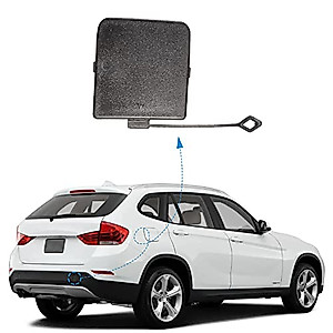 CZShiYue Rear Bumper Tow Hook Cover Fit for BMW X1 E84 2013 2014 2015 Towing Eye Cap 51127303815 51127303816 (Black, Right Passenger Side) Xinpinsai