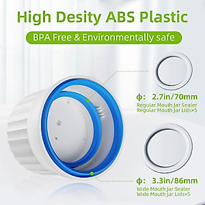 Electric Mason Jar Vacuum Sealer, Vacuum Sealer Kit for Wide Regular Mouth Mason Jars, Canning Jars Vacuum Seal Machine Kit Jars Sealing Machine Attachment for Food Storage