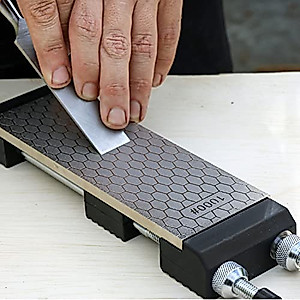 Schaaf Tools (2-Sided) Diamond Sharpening Stone Set, Fine/Coarse Grit | 8 Inch, 400/1000# Diamond Sharpening Plate | Adjustable Diamond Sharpening Stone Set, Spray Bottle, eBook Included