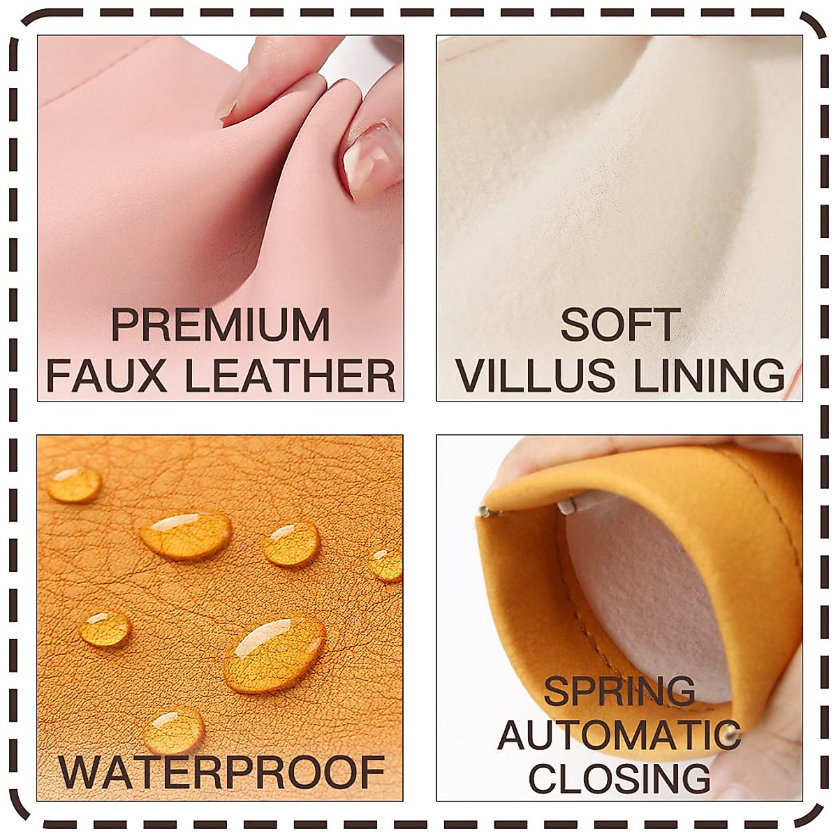 iGeyzoe Glasses Case 4 Pack, Eyeglasses Case For Women men, PU Soft Glasses Sunglasses Case Portable