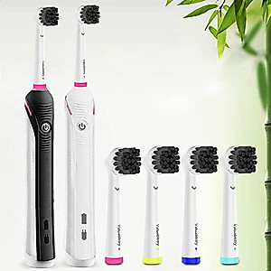 8 Pack Charcoal Relpacement Brush Heads Compatible with Oral B Electric Toothbrush, Making with Active Charcoal Bristles