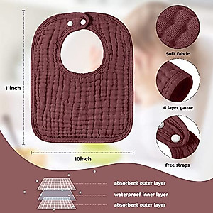 Tallew 8 Pack Baby Burp Cloth Muslin Sets Unisex Bibs Muslin Burp Cloth Cotton Burp Rags Absorbent Soft Burping Cloth(Bright Color)