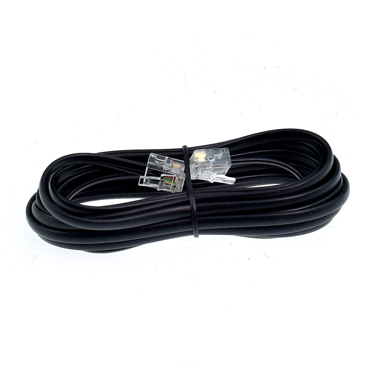 Part Express EopZol 10ft Telephone Line Cord Cable Wire 6P4C RJ11 DSL Modem Fax Phone to Wall Black