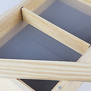 RYOT 7x7 Solid Top Screen Box in Natural | Wide Wooden Box Perfect for Sifter - Monofilament Mesh Screen - Glass Base Tray - Prep Card - Storage Divider