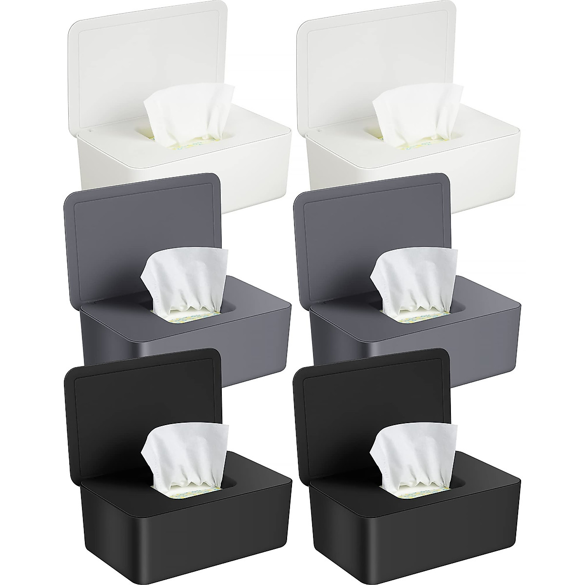 6 Pieces Wipes Dispenser Baby Wipe Holder Wipes Box Tissue Storage Box Wet Wipes Dispenser Wipes Container for Office Home