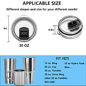 30 oz Tumbler Lid,with Magnetic Slider Switch, Replacement Lids Compatible for YETI 30 oz Tumbler, 14 oz Mug and 35 oz Straw Mug, 2 Pack Travel Spill Proof Cup Lids Covers BPA Free