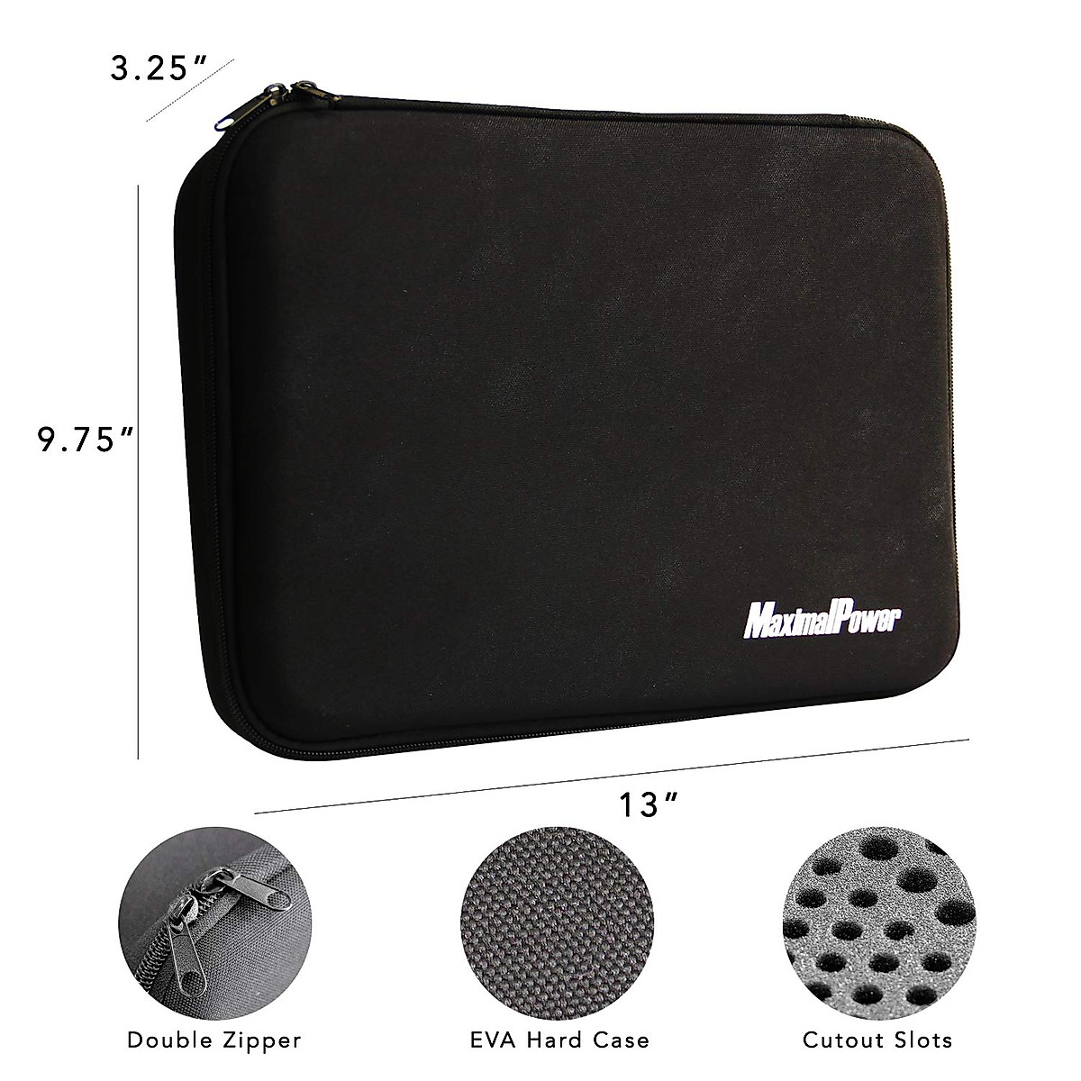 MaximalPower Hard Battery Organizer Storage Box Carry Case for Assorted Sizes AA AAA C D 9V Batteries [Batteries NOT Included] (Battery Case & Tester)