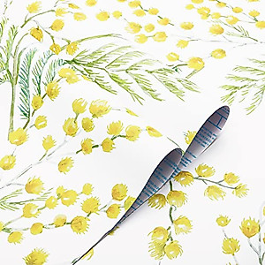 Floral Peel and Stick Wallpaper Leaf Wallpaper Green/Yellow Wallpaper Self-Adhesive Contact Paper Modern Green Leaf Wall Paper for Walls 15.5inch × 78.7 inch