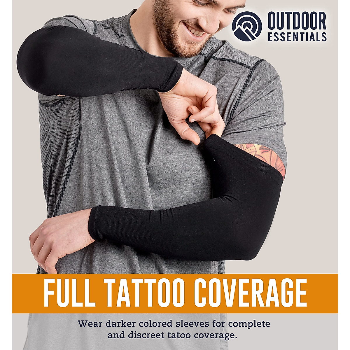 OutdoorEssentials UV Sun Protection Arm Sleeves - Compression Arm Sleeve, UV Arm Sleeves for Men,Women - Sports Cooling Sleeves, Baseball, Golf