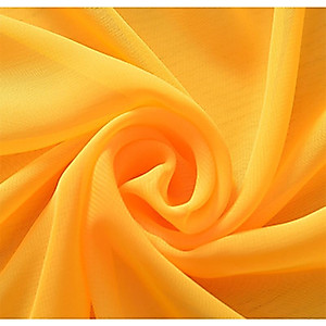 YYCRAFT Chiffon Fabric by The Yard 59" Wide 10 Yards, Bright Yellow