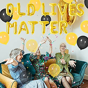 GallaRato Old Lives Matter Balloon Old Lives Matter Banner Retirement party decorations Retirement Backdrop 40th 50th 60th 70th 80th 90th 100th Birthday Party Decorations
