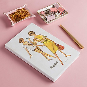 Simplicity Vintage Dress 1950's Fashion Hardcover Notebook Journal for Women, 120 Sheets, 5.5'' x 8.5''